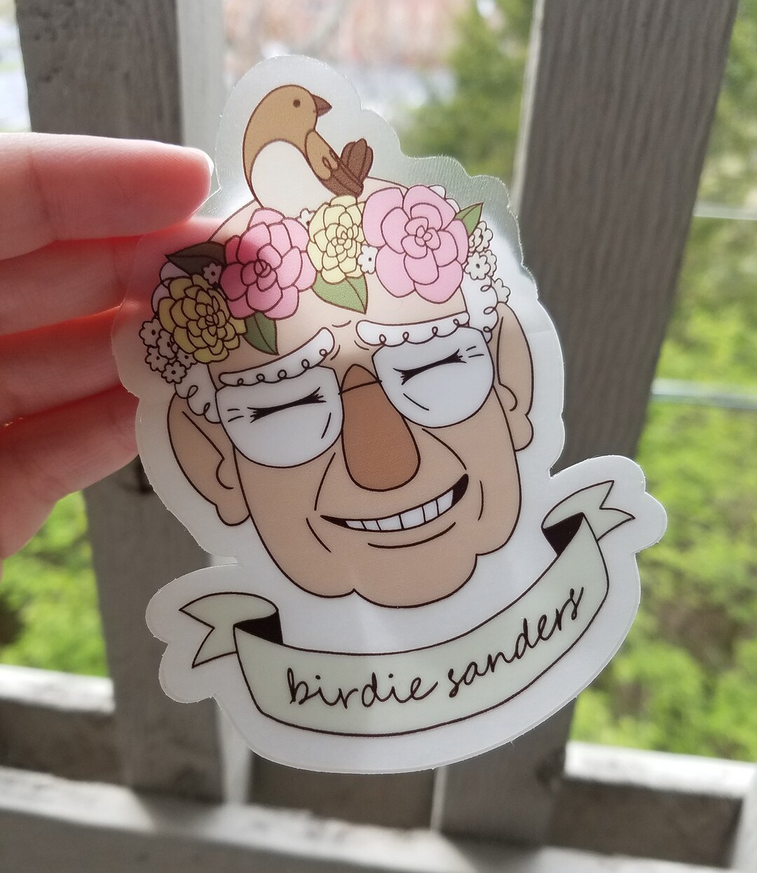 Birdie Sanders Clear Sticker - Etsy