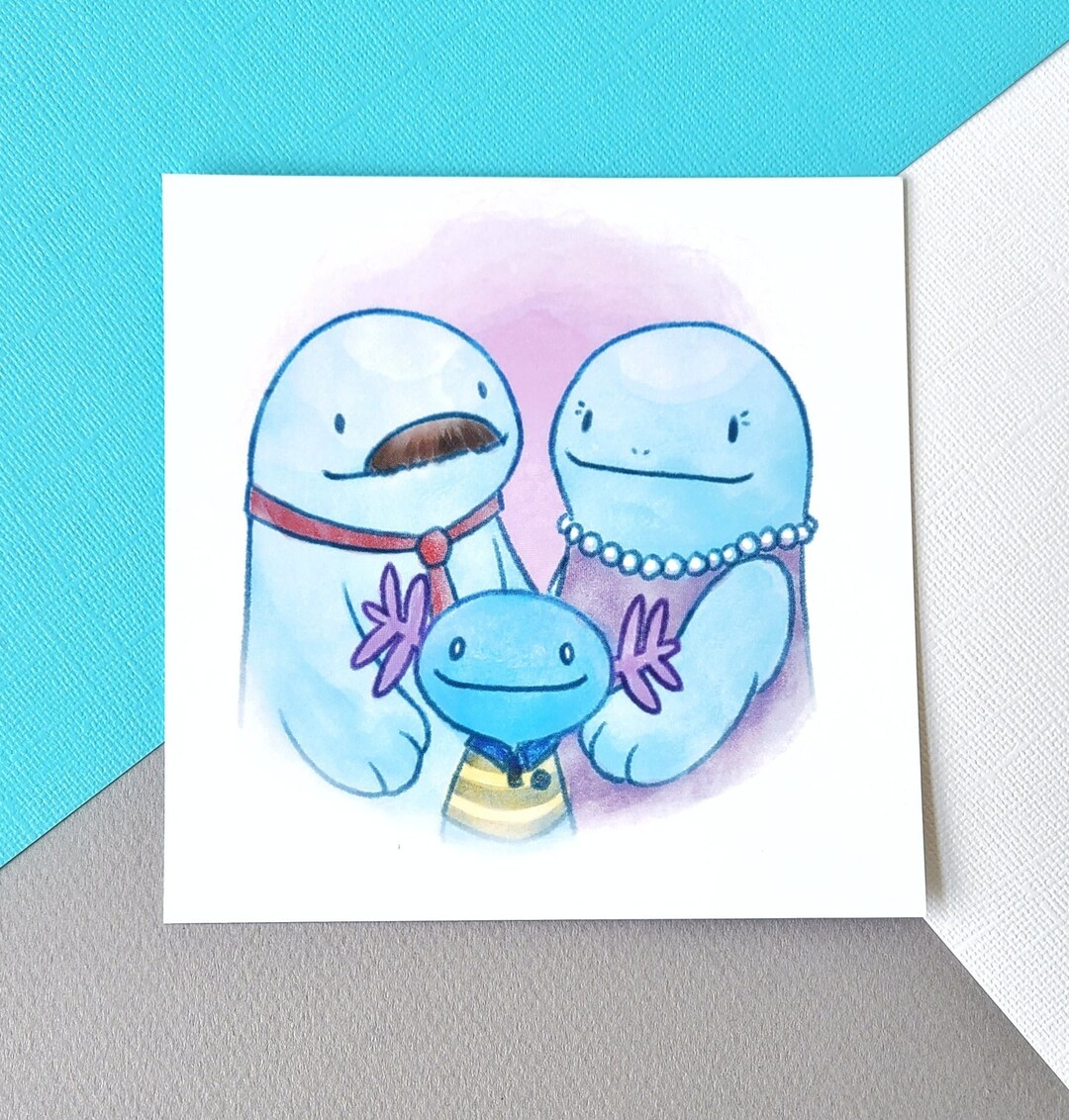 Happy Quagsire Family Mini Print - Etsy