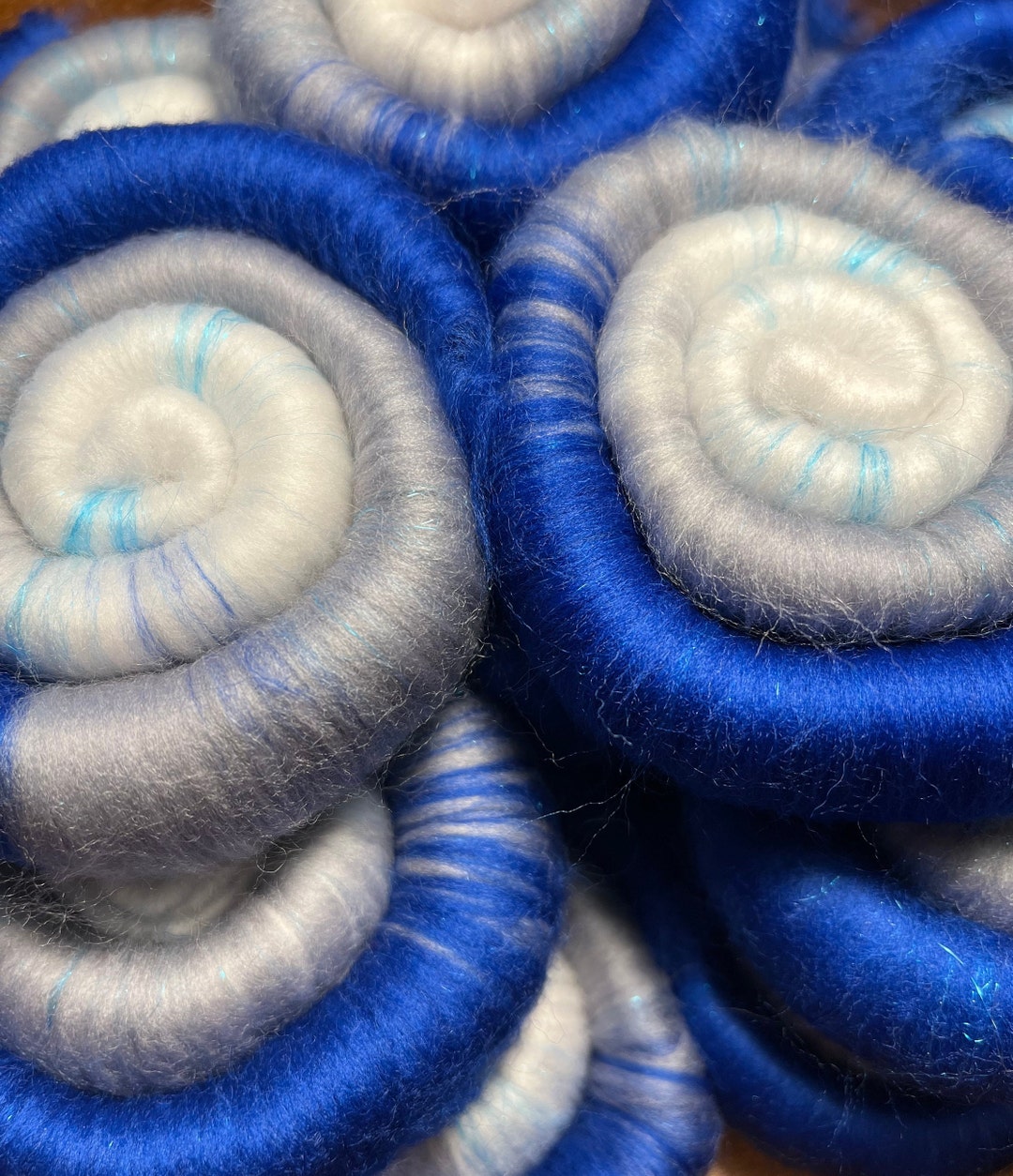 Rolags Punis for Hand Spinning winter Night Sapphire Ash - Etsy