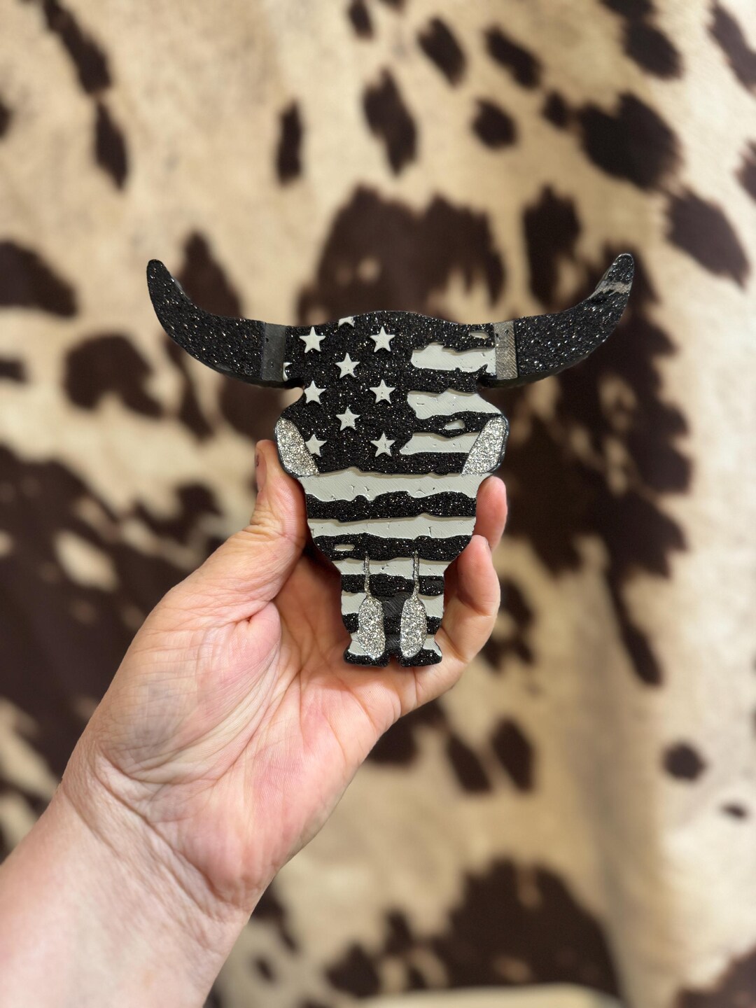 Gray Distressed Flag Bull Car Freshie | Color is Customizable - Etsy