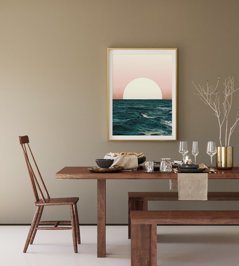 Ocean Sunset Art Print Sunset Coastal Print Abstract Wall | Etsy