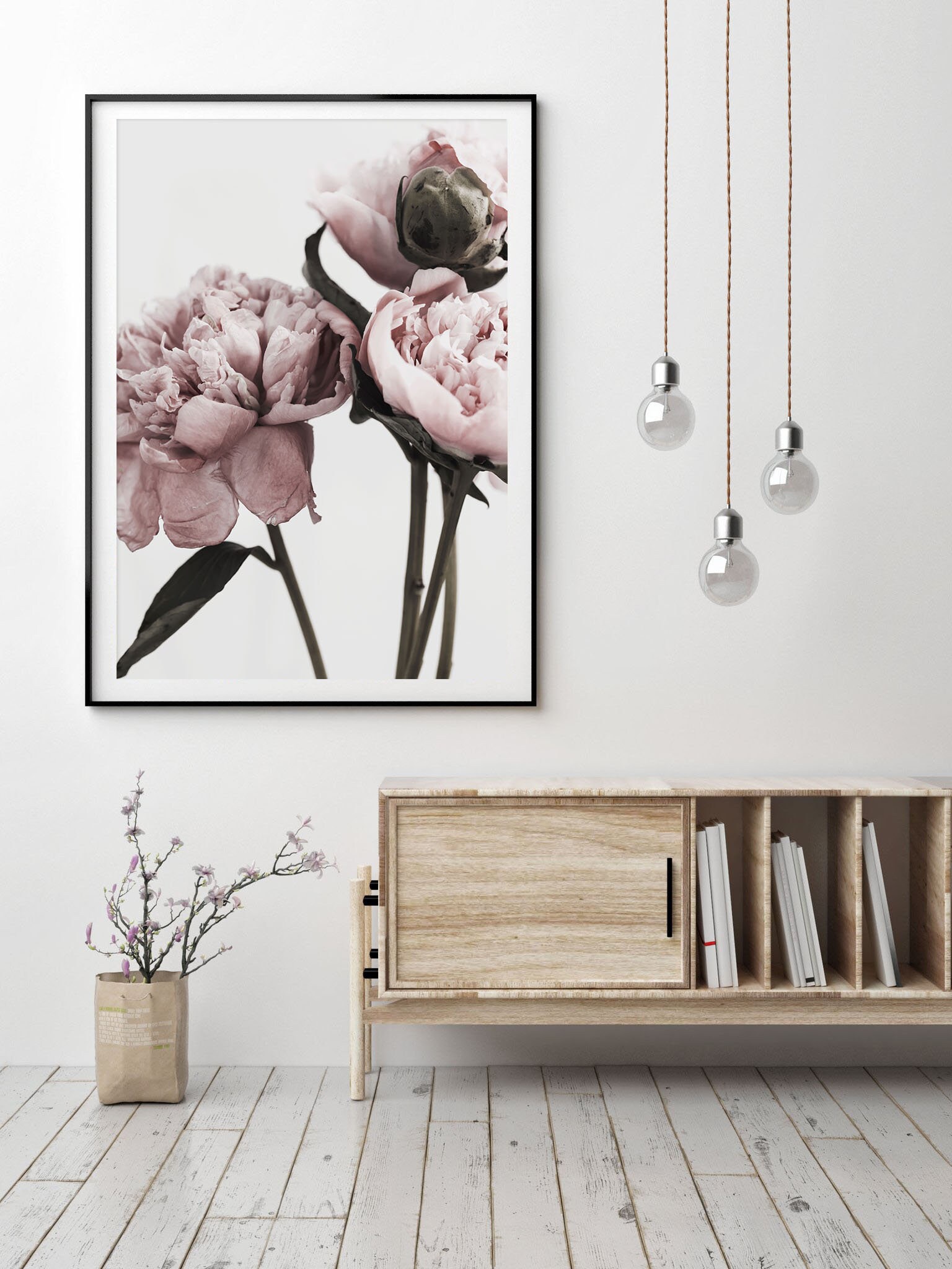 Blooming Floral Poster Peonies Poster Flower Poster | Etsy