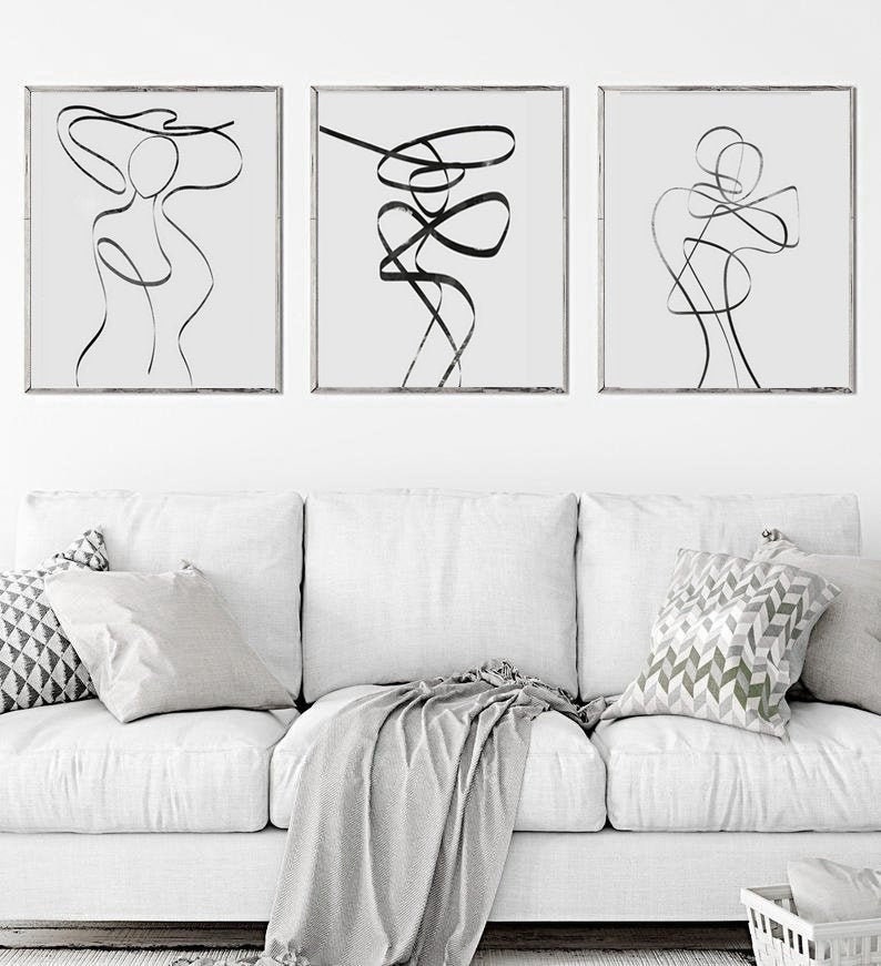 Abstract Wall Set Abstract Wall Art Minimalist Poster | Etsy