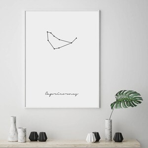 Capricornus Prints, Zodiac Print, Zodiac Gift Capricornus, Capricornus ...