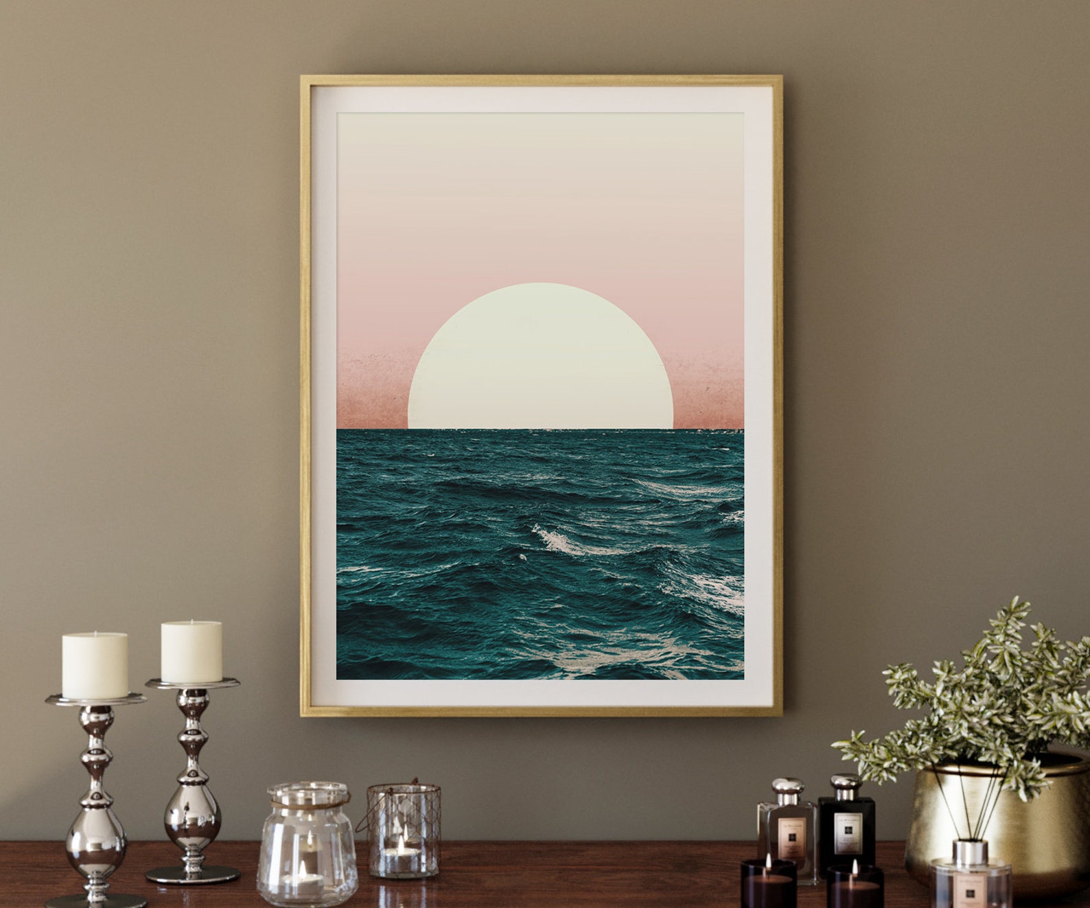 Ocean Sunset Art Print Sunset Coastal Print Abstract Wall | Etsy