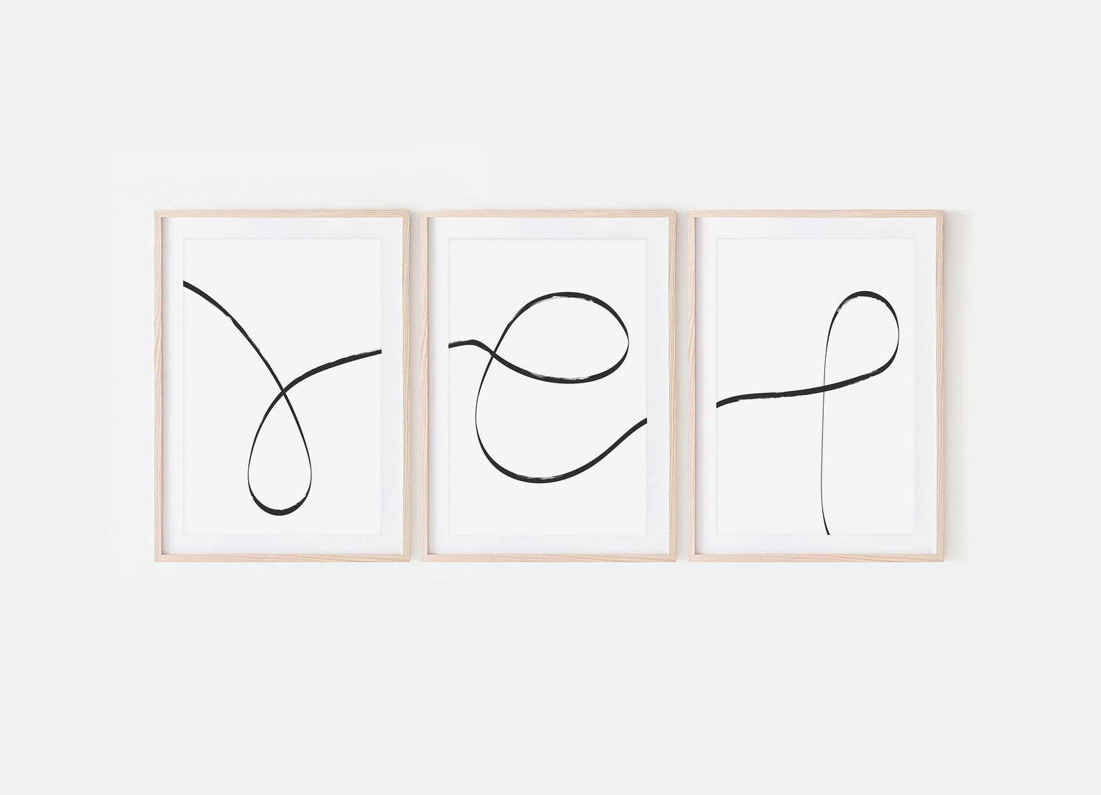 Abstract Drawing Art Set Contemporary Art Print Gallery Wall | Etsy