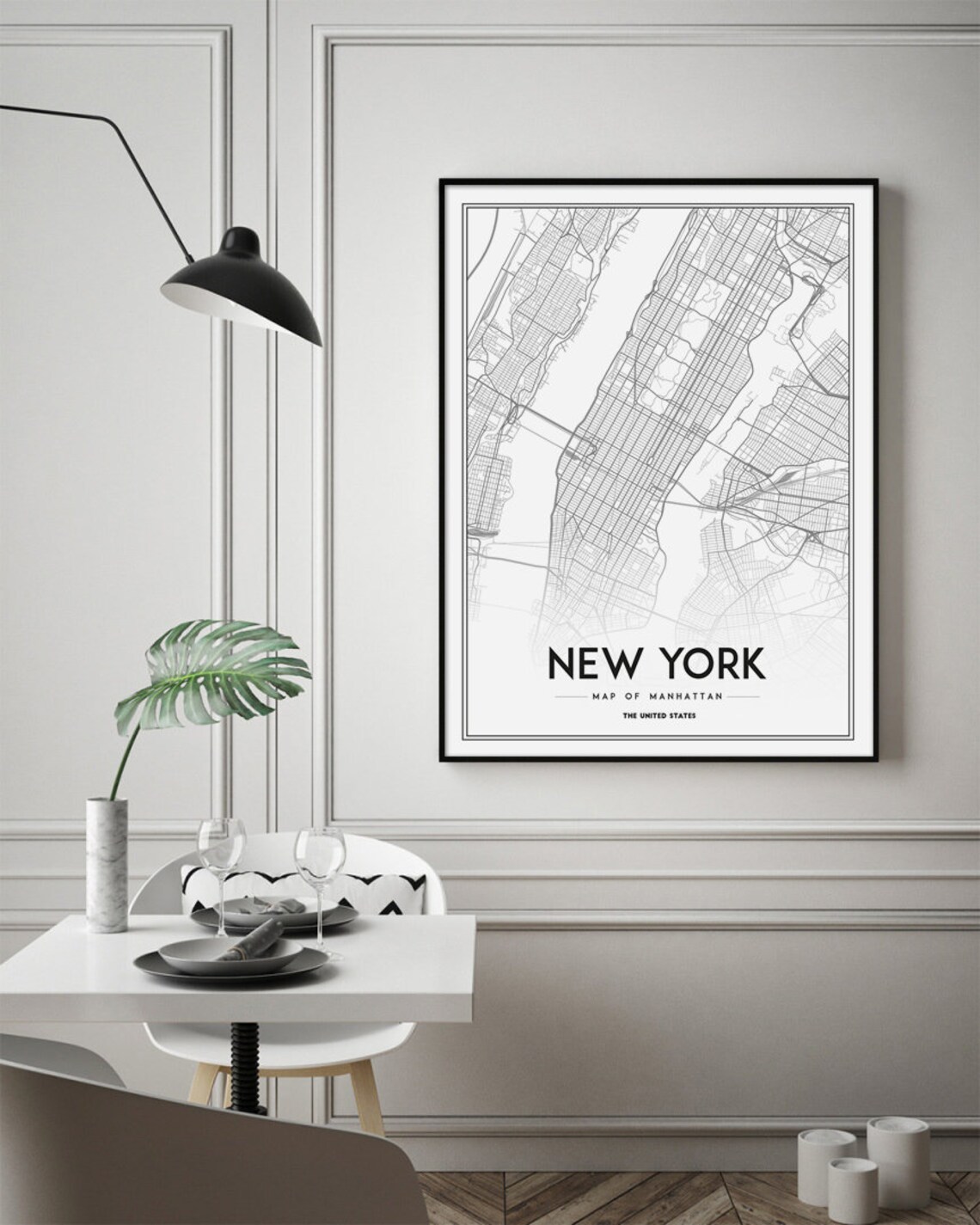 New York Map Print Manhattan NYC Map Manhattan Map Poster - Etsy