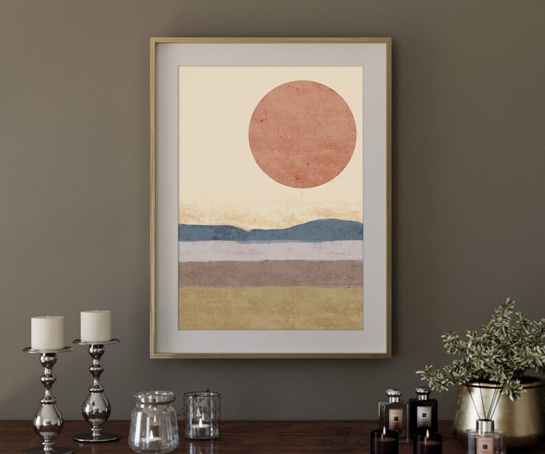 Abstract Sunset Print Abstract art Painting print Modern | Etsy