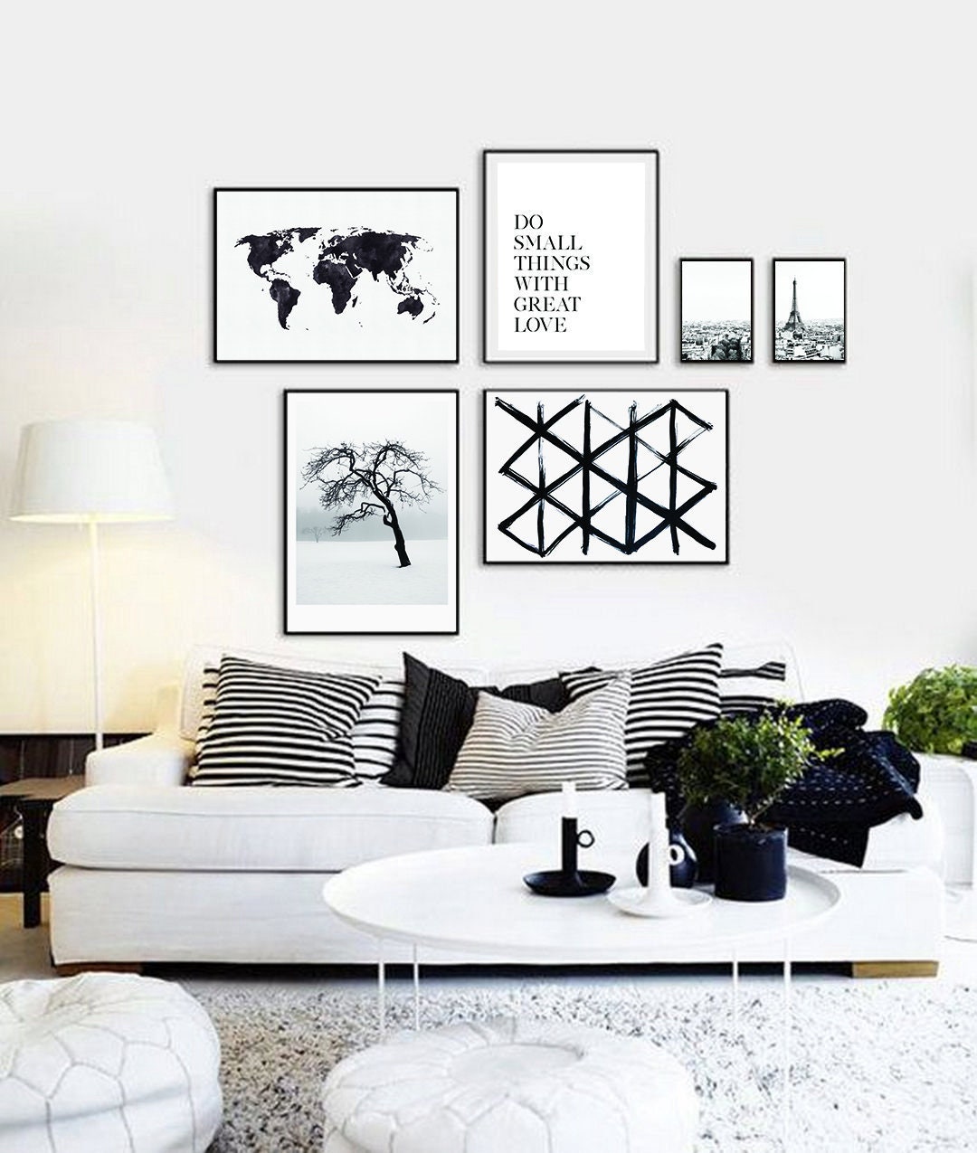 Black and White Print Set Modern Print Modern Wall Art | Etsy