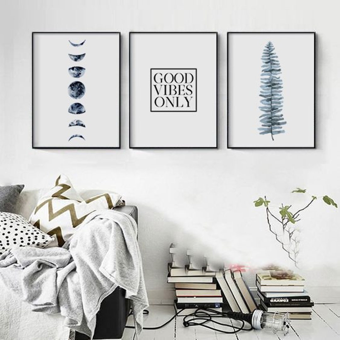 Modern Minimal Print, Modern Decor, Indigo Wall Art, Minimalist Decor ...