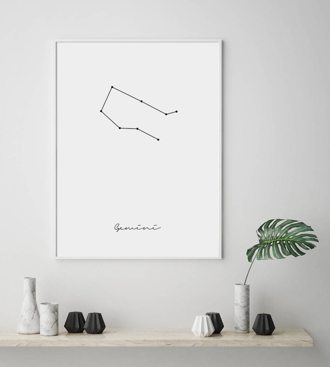 Gemini Art Prints, Zodiac Gift Gemini, Gemini Constellation Print ...