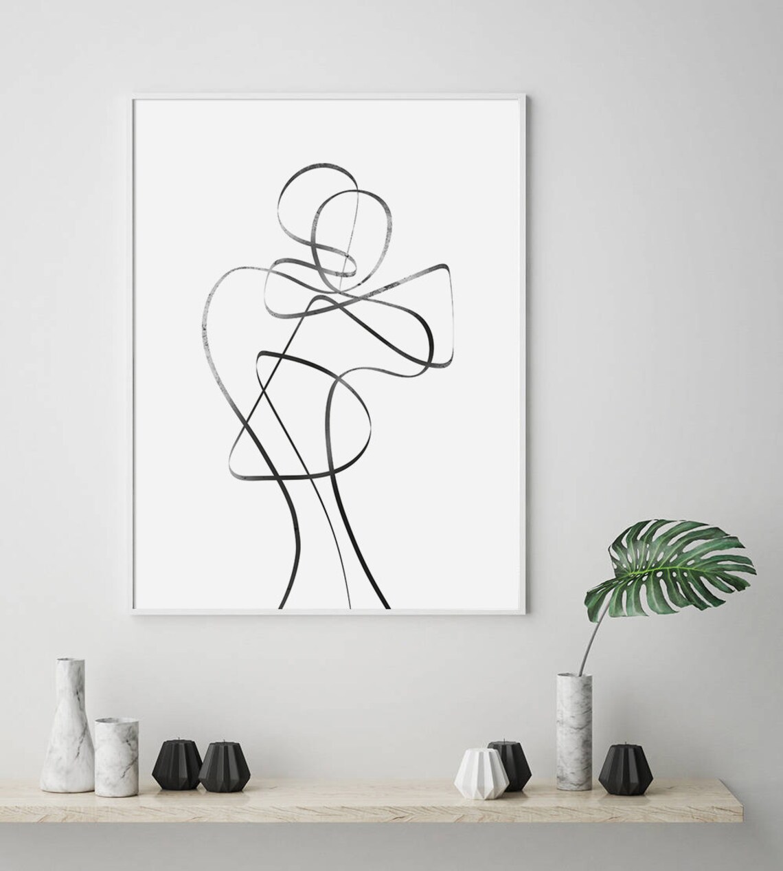 Abstract Art Set Minimalist Wall Art Set Set of 3 Line Art | Etsy