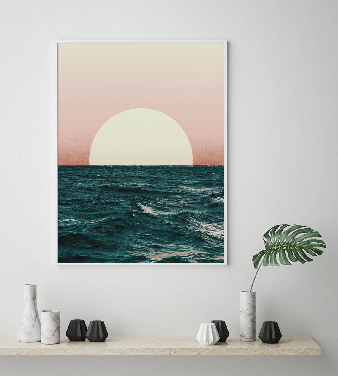 Ocean Sunset Art Print Sunset Coastal Print Abstract Wall - Etsy