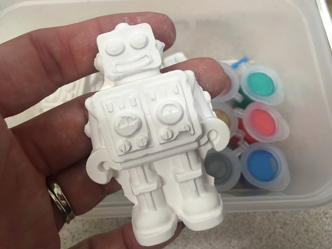 Robot Craft Kit Paint Your Own Robots Kits for Kids - Etsy