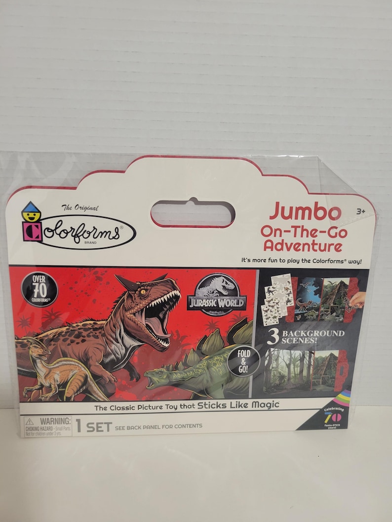 Jurassic World Colorforms Jumbo on the Go Adventure Set NEW - Etsy