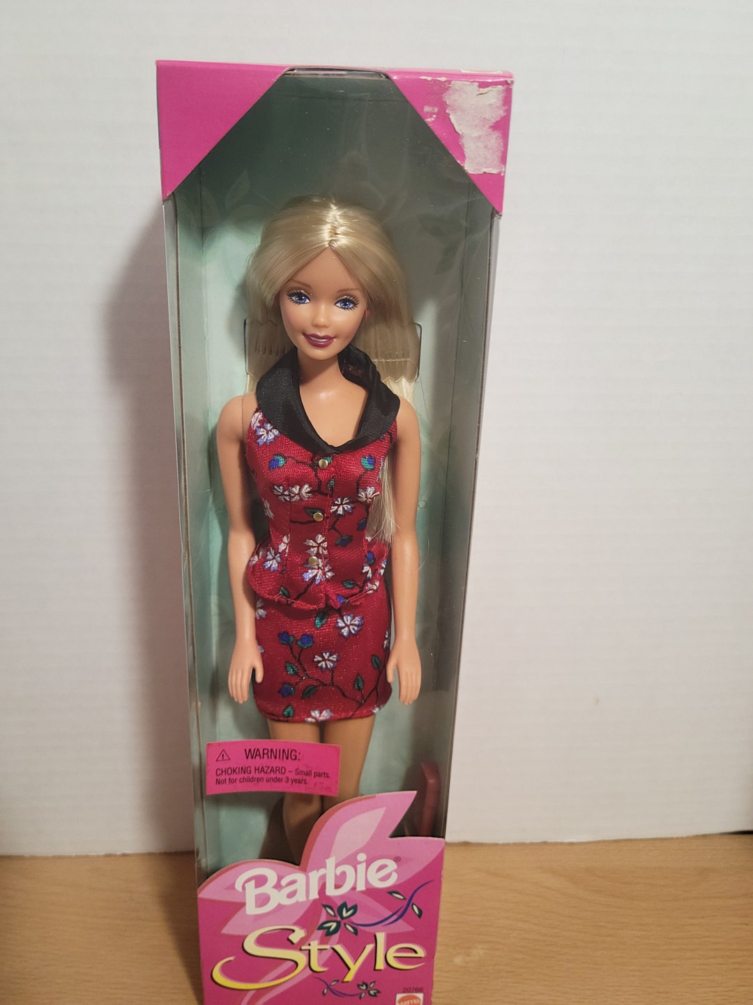 1998 BARBIE STYLE Doll 20766 NIB Red Dress Floral - Etsy
