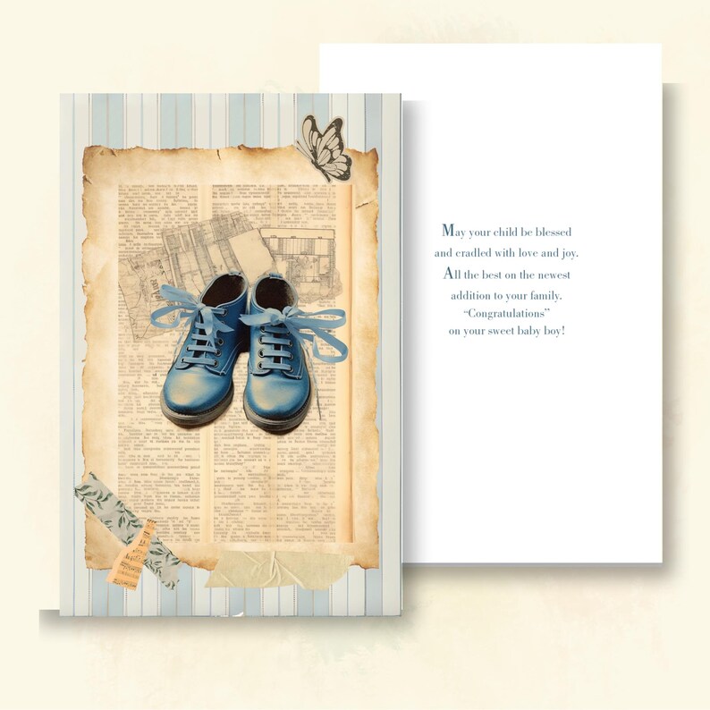 Welcome Baby Boy Card | Congratulations New Baby Greeting Card | New ...