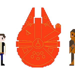 Han Solo & Chewbacca Star Wars Inspired Counted Cross Stitch Pattern ...