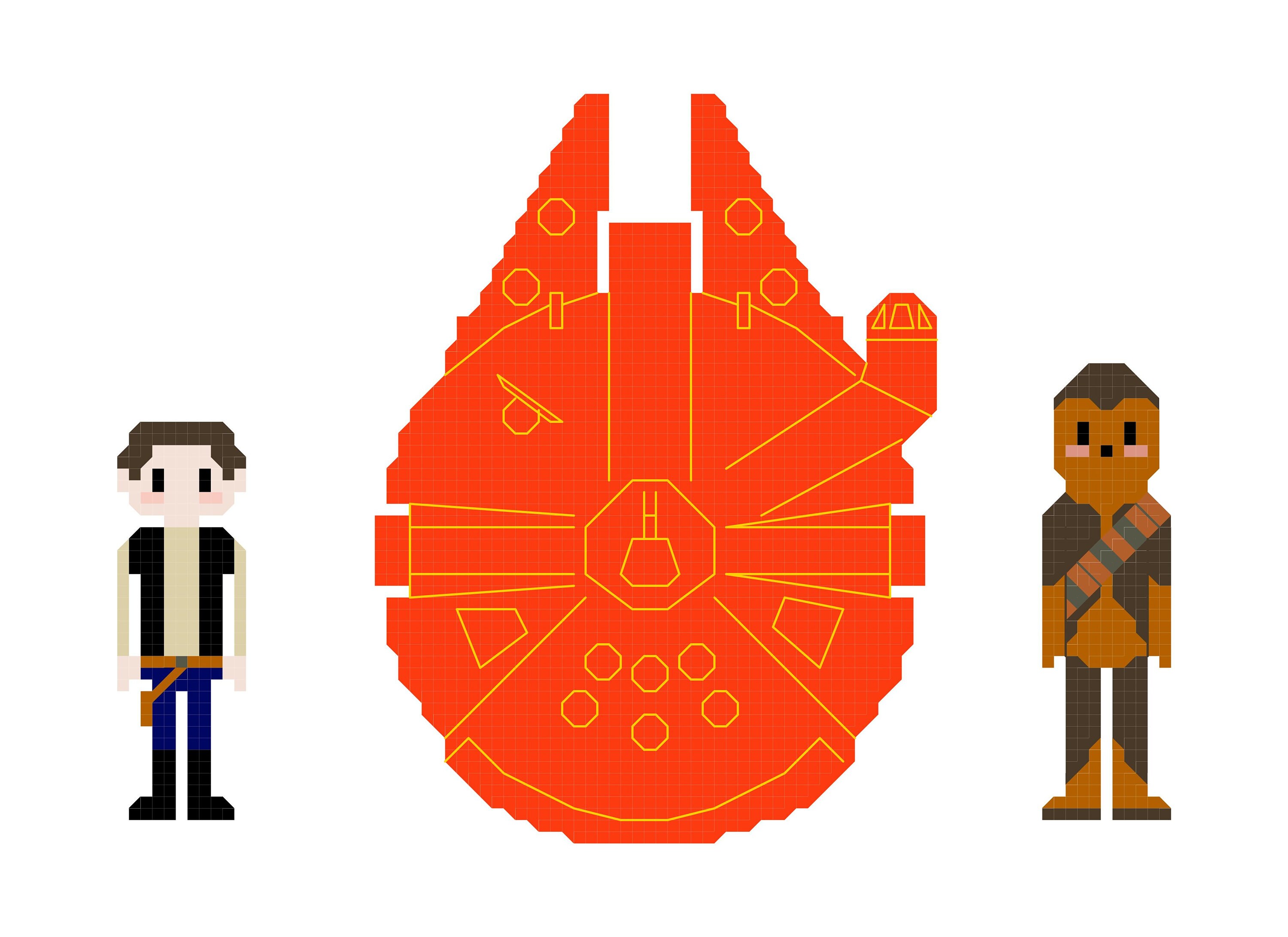 Han Solo & Chewbacca Star Wars Inspired Counted Cross Stitch Pattern ...
