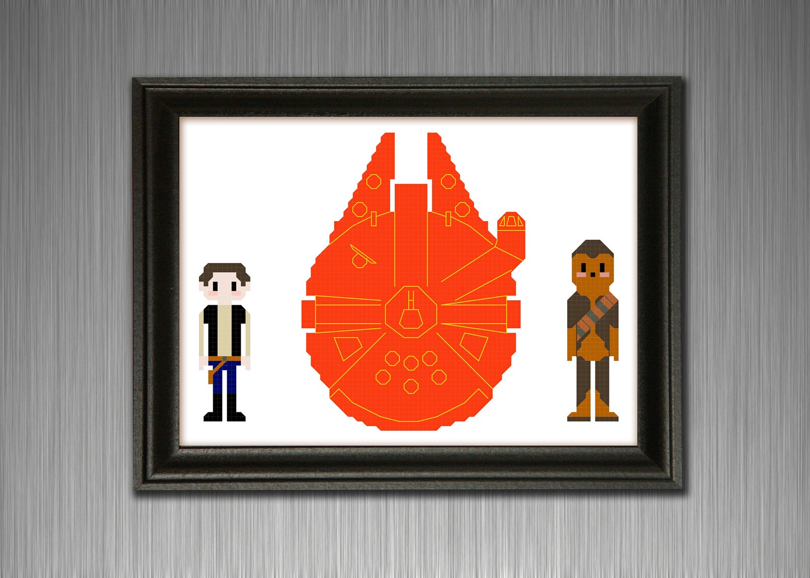 Han Solo & Chewbacca Star Wars Inspired Counted Cross Stitch Pattern ...