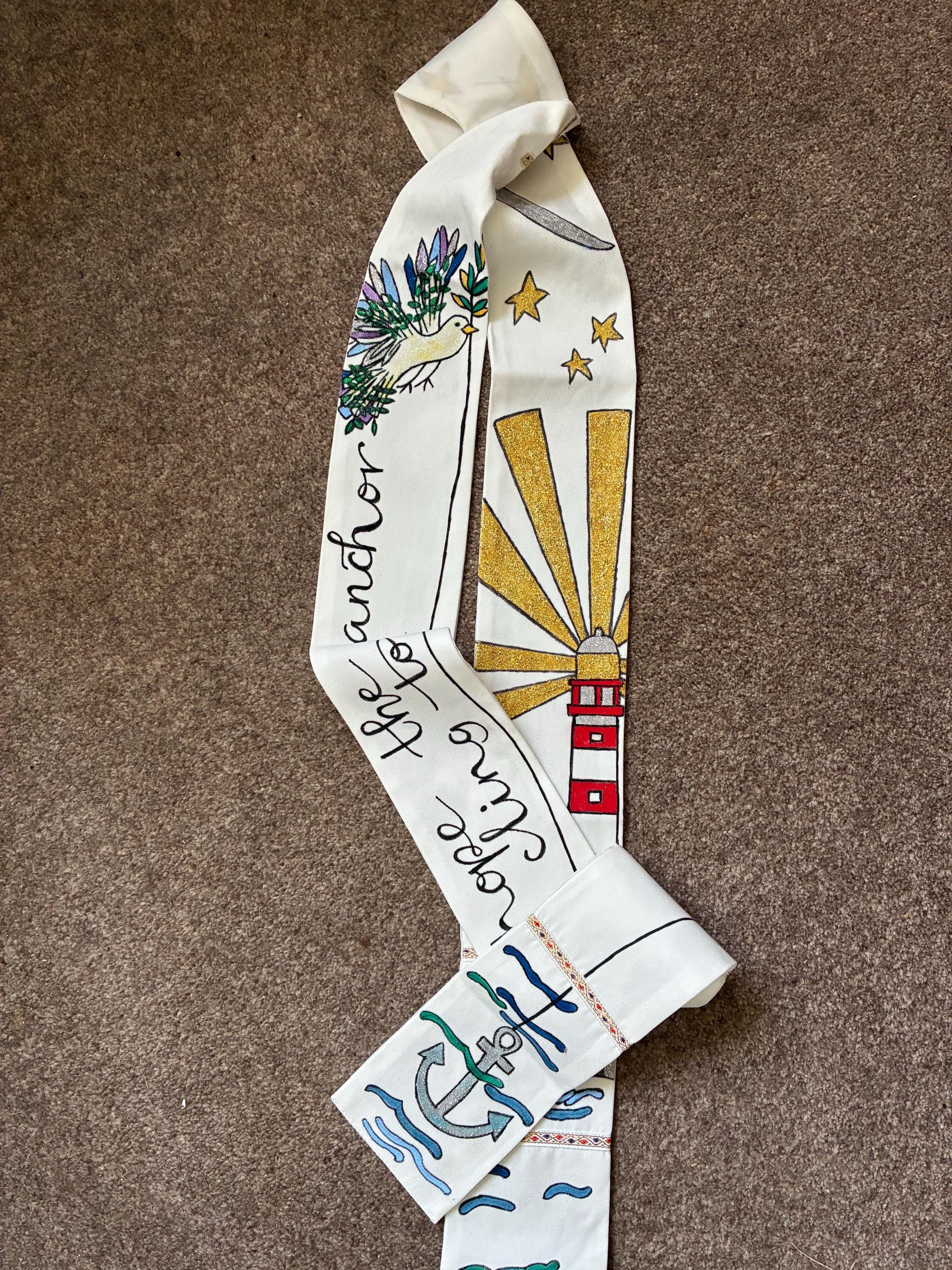 Hand Painted Bespoke Clerical Stole, Ordination Gift - Etsy