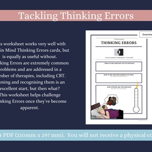 Challenging Thinking Errors Worksheet // Bear in Mind Thinking Errors ...