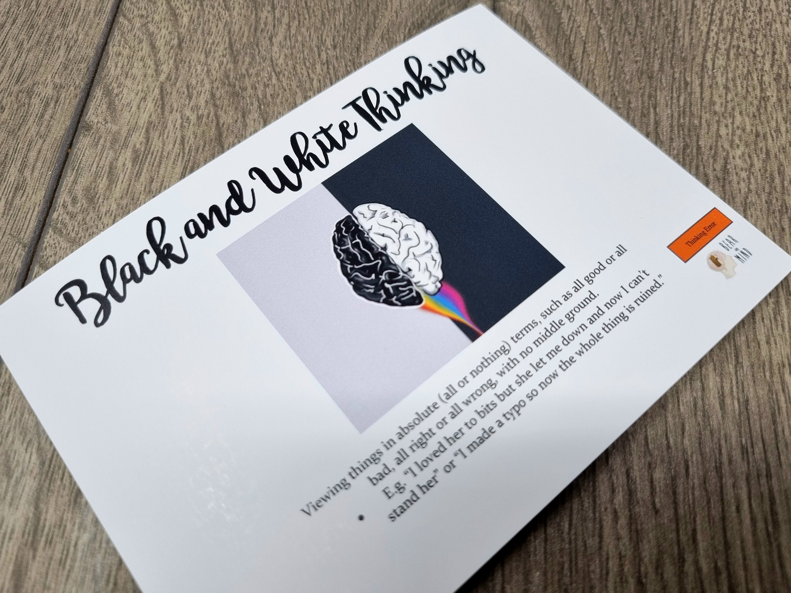 Thinking Errors Self-help & CBT Cards // Bear in Mind Schema - Etsy UK