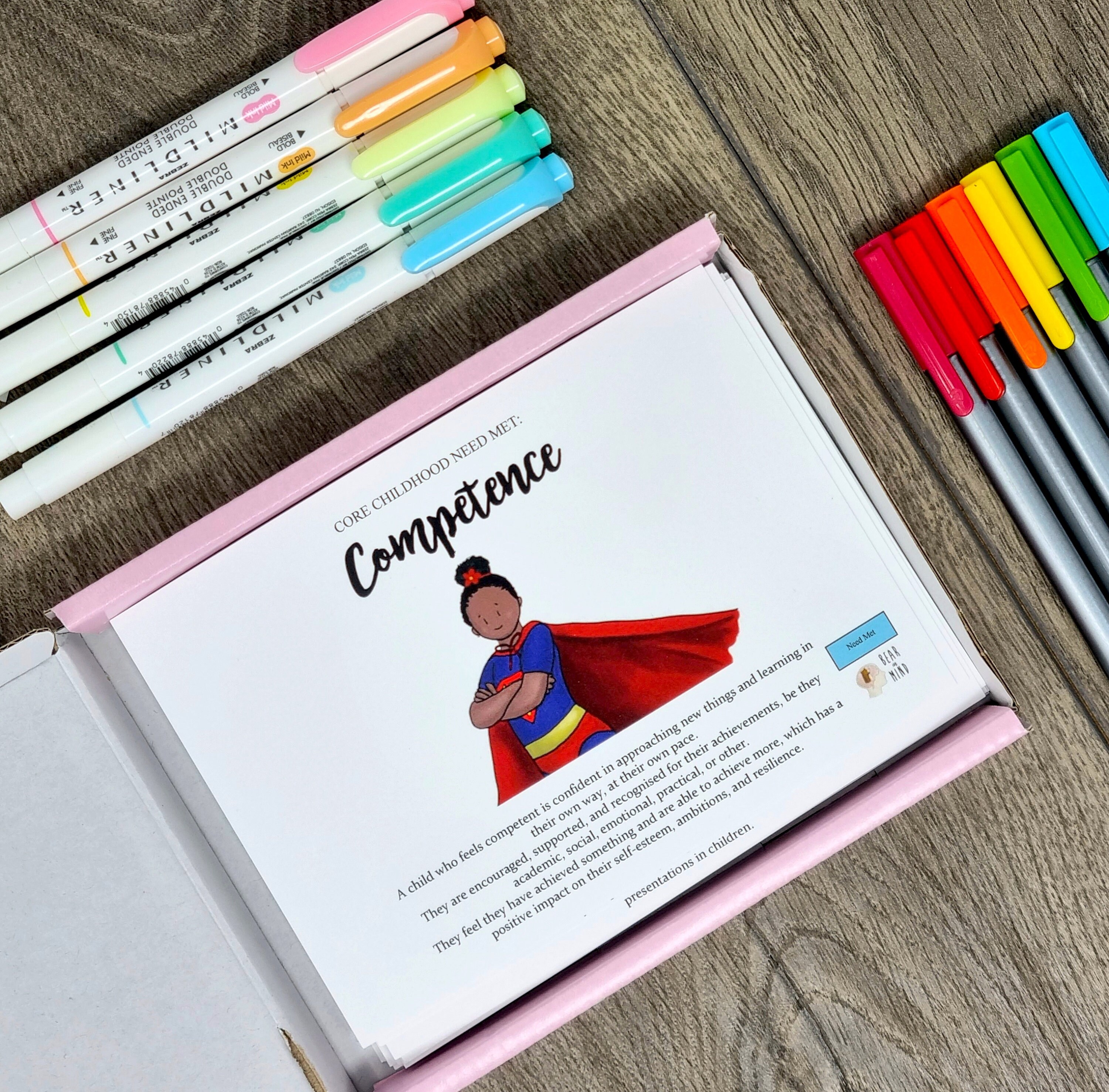 Core Childhood Needs Cards // Bear in Mind Cards, Schema Therapy ...