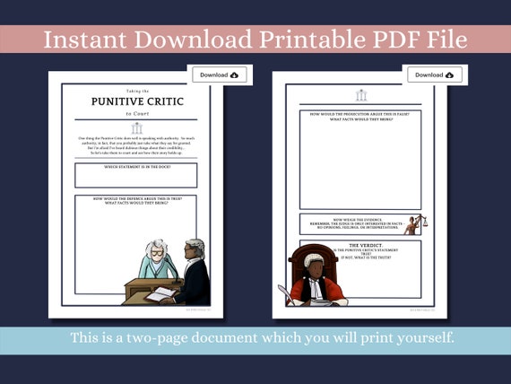 Schema Therapy Punitive Critic Thought Challenging Worksheet - Etsy UK