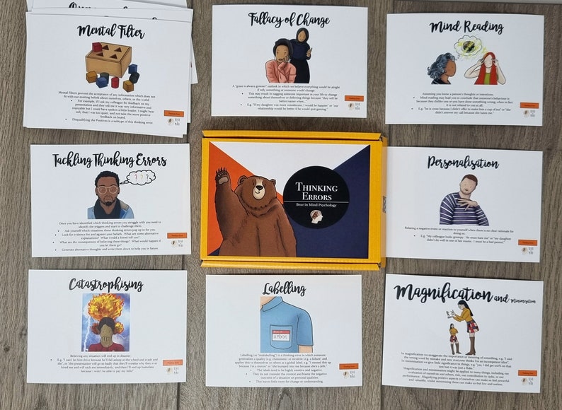 Thinking Errors Self-help & CBT Cards // Bear in Mind Schema - Etsy UK