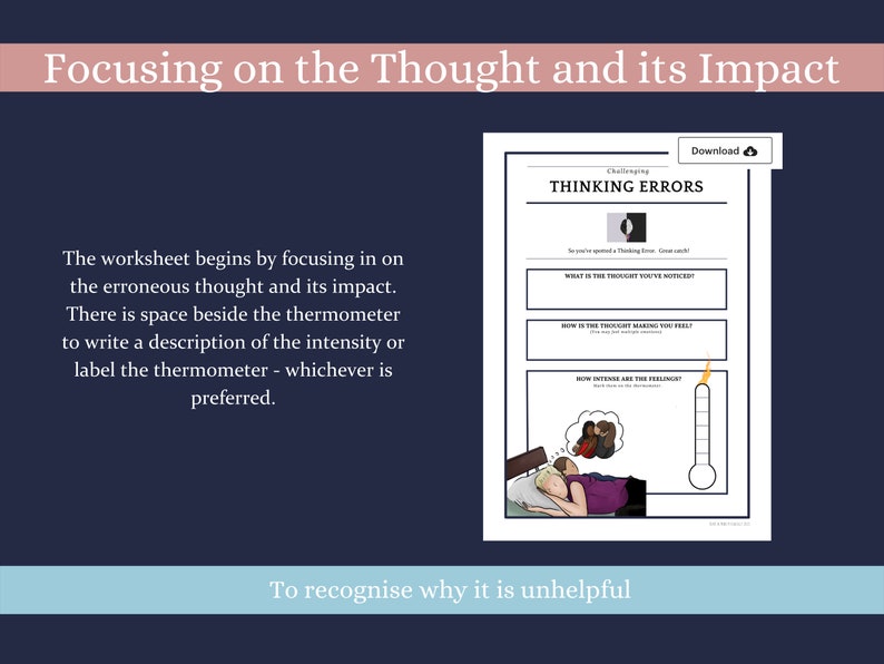 Challenging Thinking Errors Worksheet // Bear in Mind Thinking Errors ...