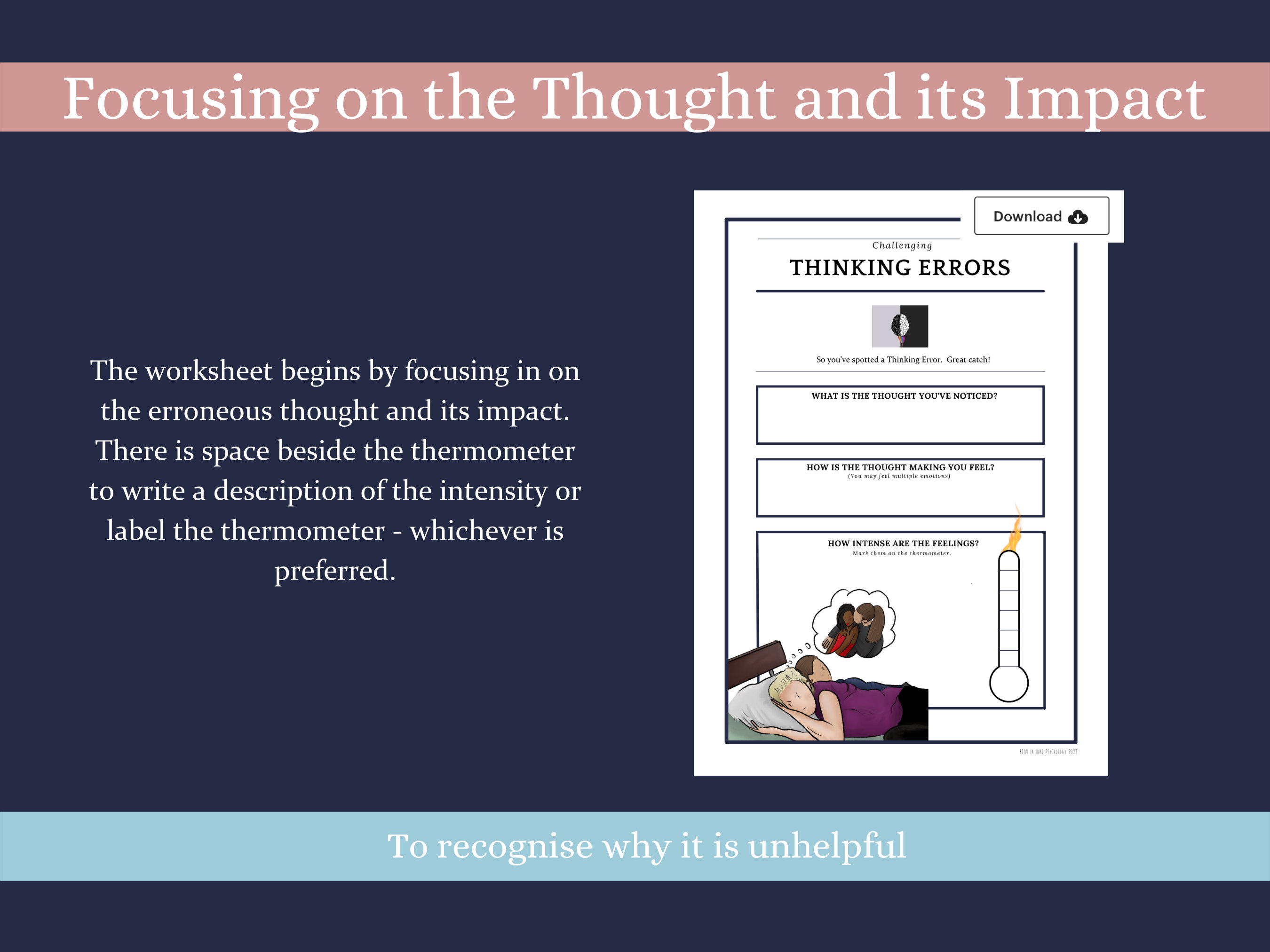 Challenging Thinking Errors Worksheet // Bear in Mind Thinking Errors ...