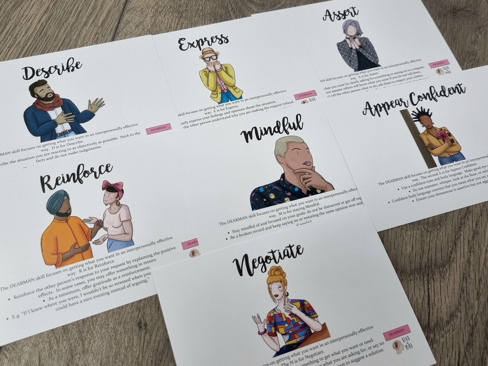 Interpersonal Effectiveness DBT Skill Cards // Bear in Mind Cards, Self ...