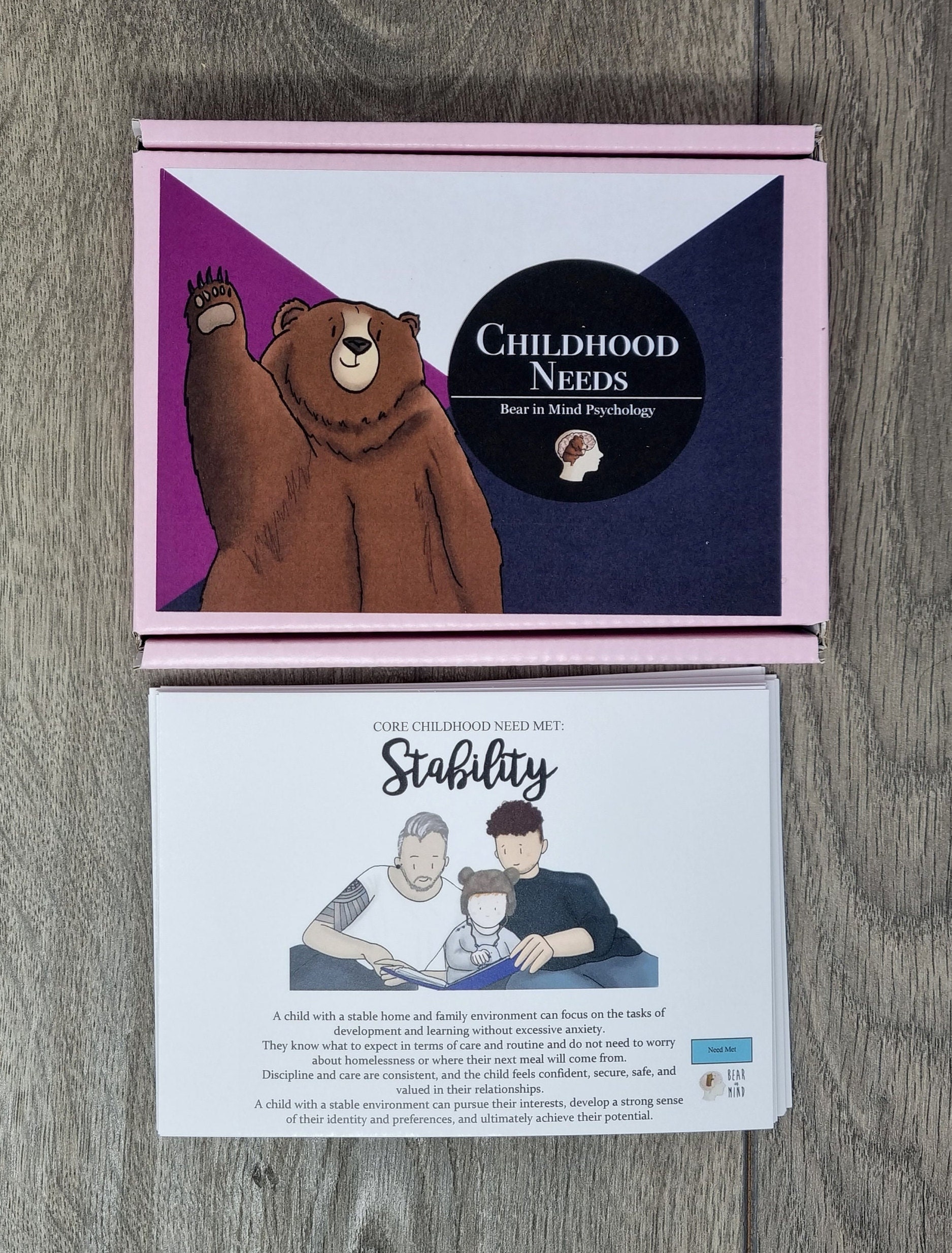 Core Childhood Needs Cards // Bear in Mind Cards, Schema Therapy ...