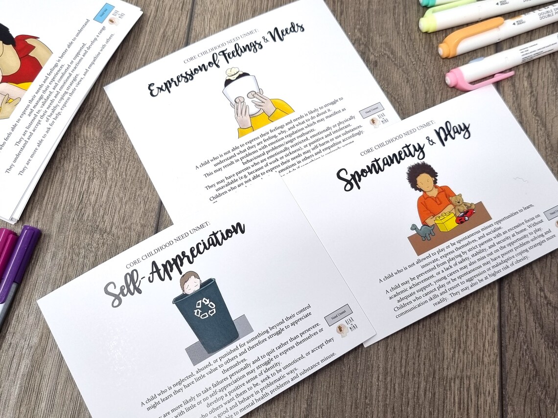 Core Childhood Needs Cards // Bear in Mind Cards Schema | Etsy UK
