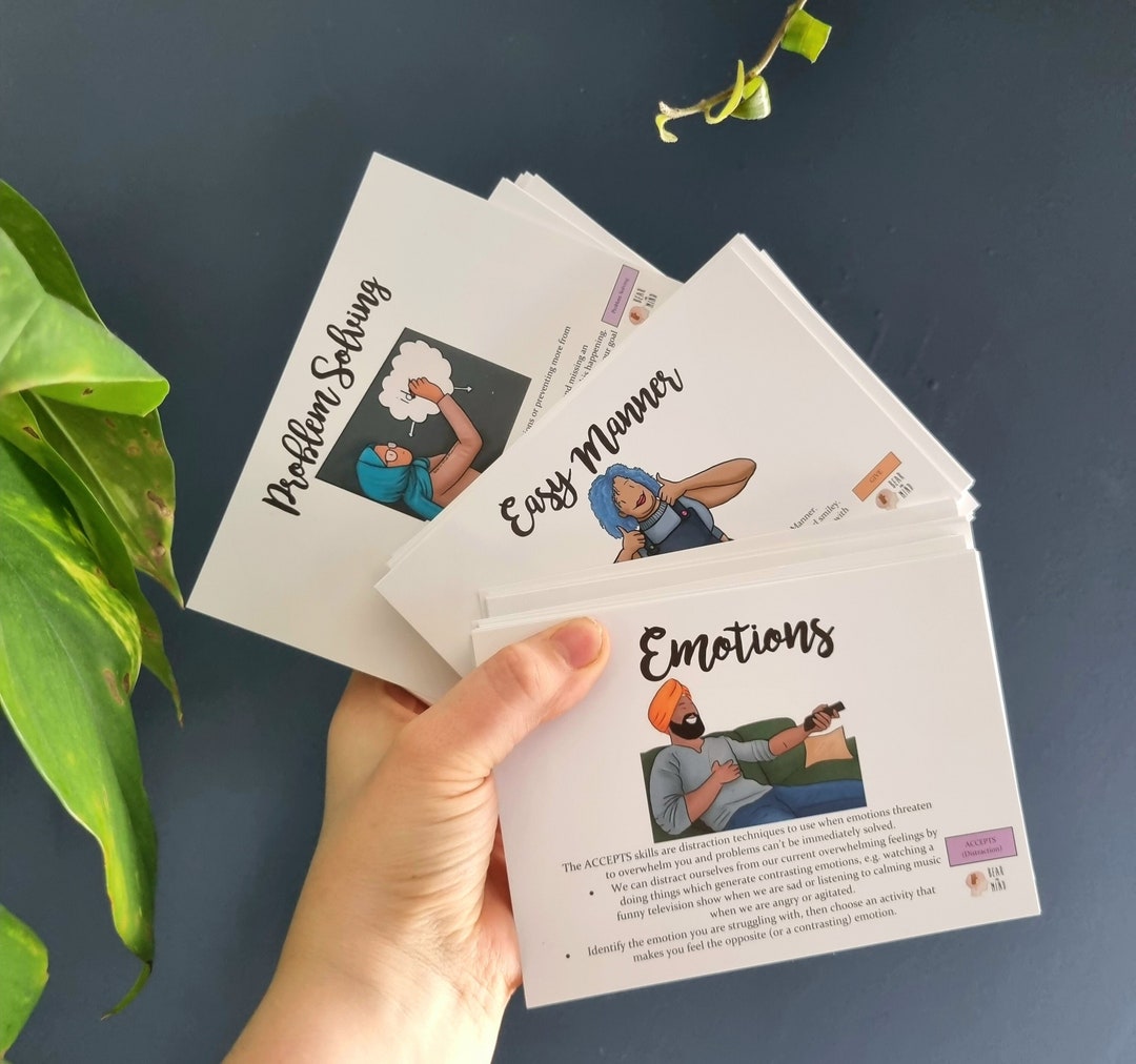 DBT TRIPLE Pack // Bear in Mind Cards, DBT Skills, Emotions, Self-help ...