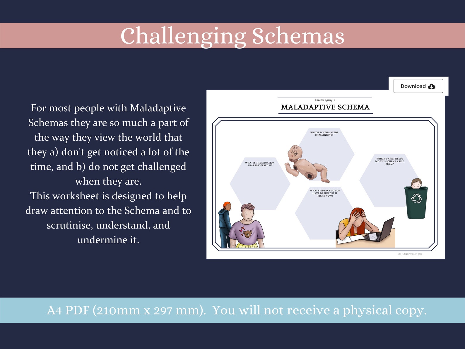 Maladaptive Schema Challenging Worksheet // Bear in Mind Schema Therapy ...