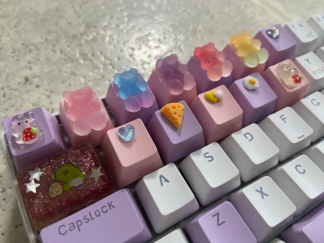 Artisan Keycaps - Gummy Bears, Rabbit Strawberry, Heart Cheese, Egg Etc ...