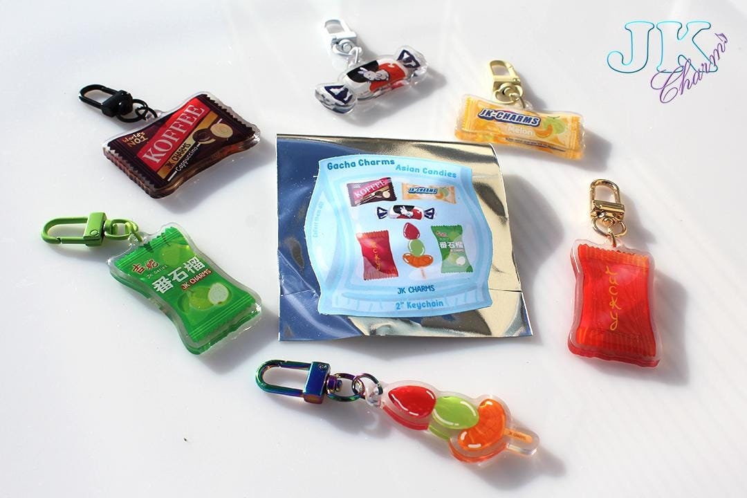 Mystery Gacha Charms | Acrylic Keychains | Asian Candies - Etsy