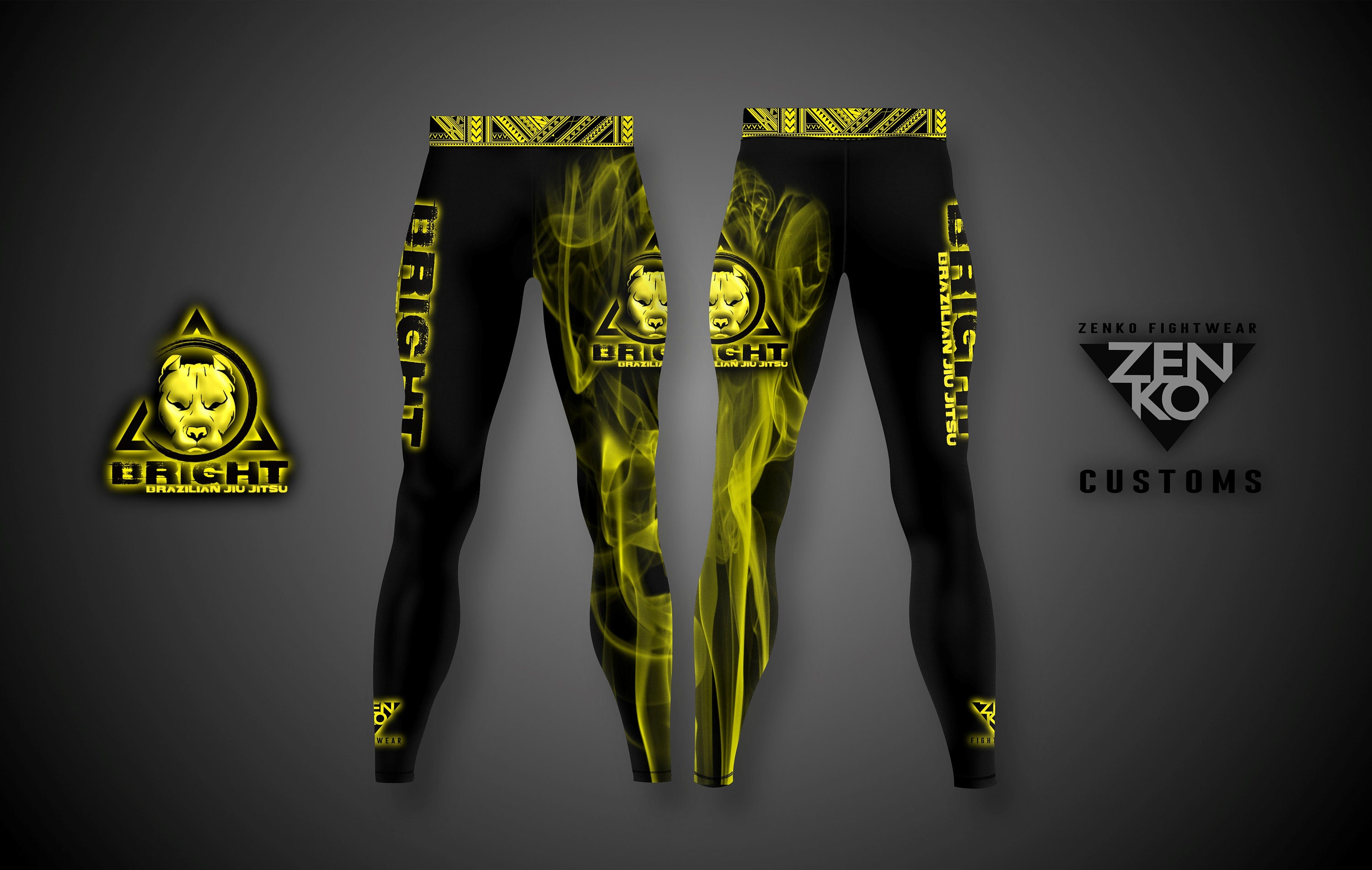 Custom BJJ MMA Grappling Spats Customized Compression Pants Sublimated ...
