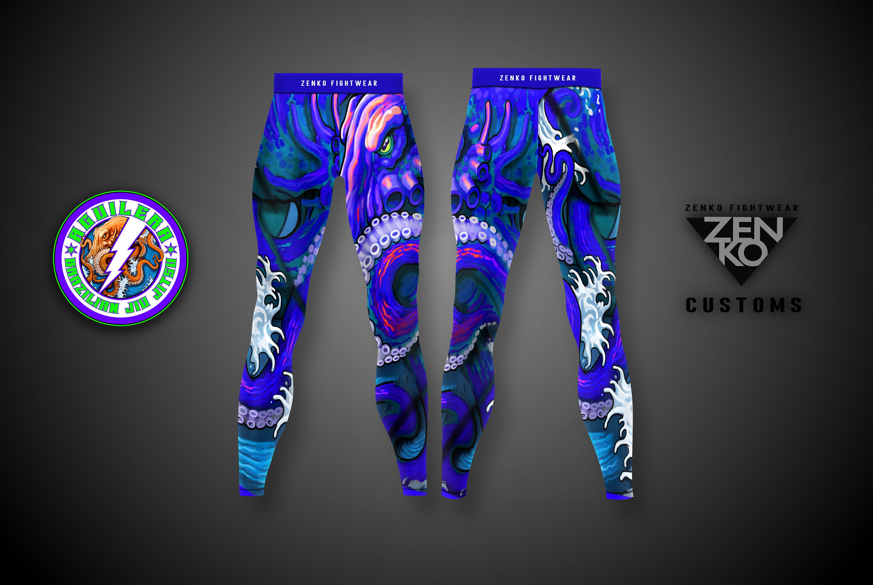 Custom BJJ MMA Grappling Spats Customized Compression Pants Sublimated ...