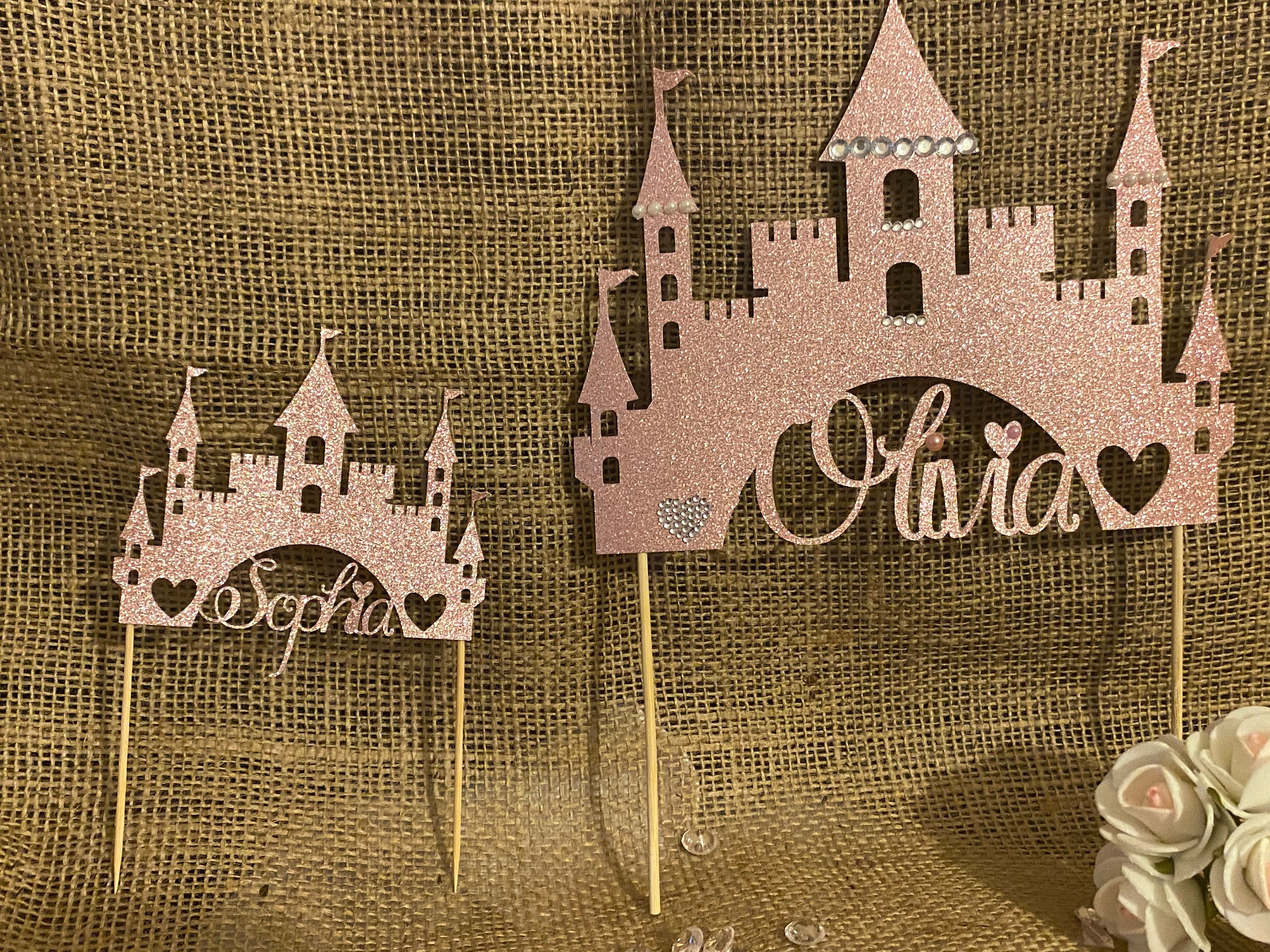 Topper de pastel de castillo de princesa, topper de pastel de ...