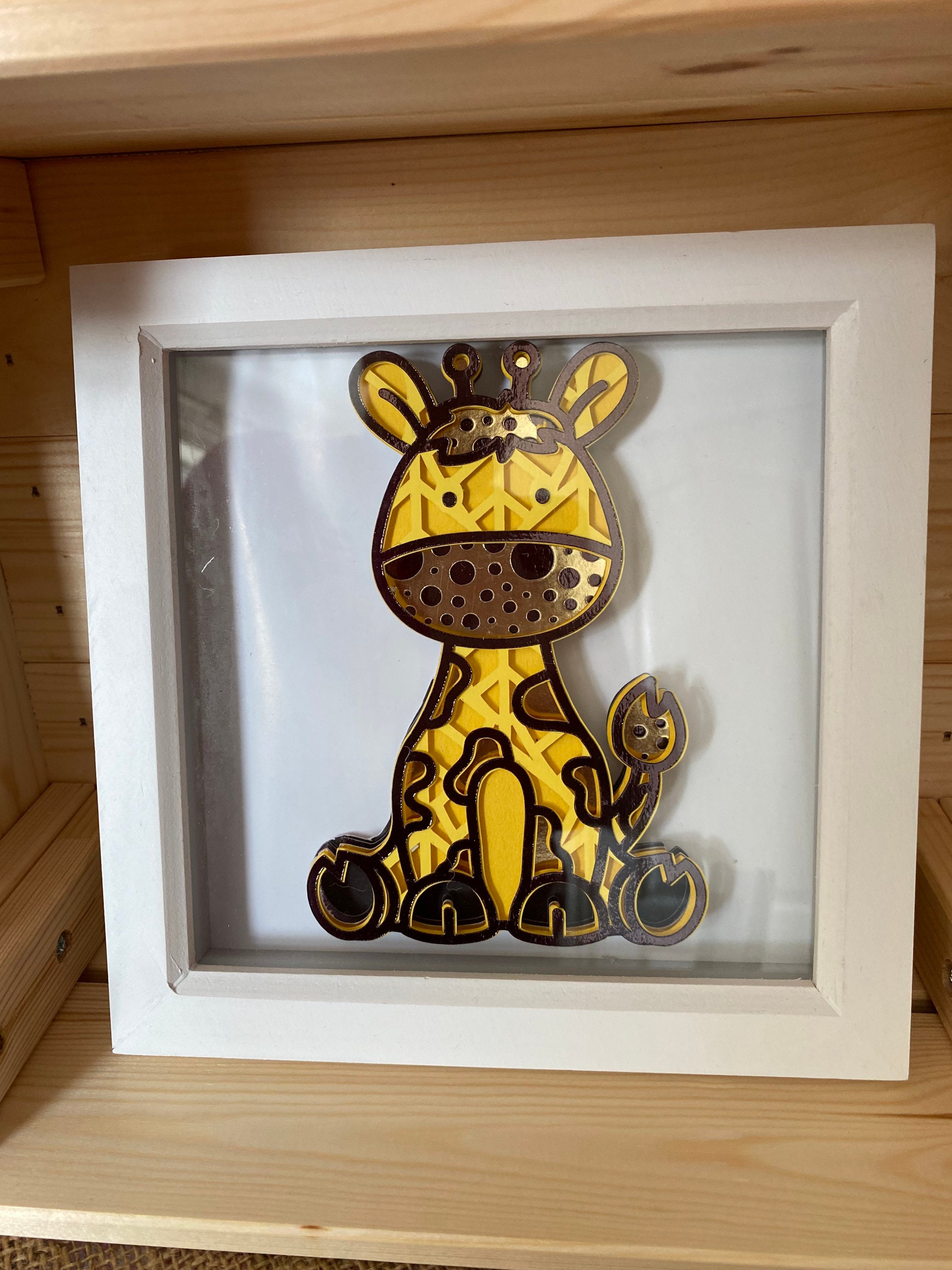 Giraffe Nursery Frame Layered Card Frame Jungle Animals - Etsy UK