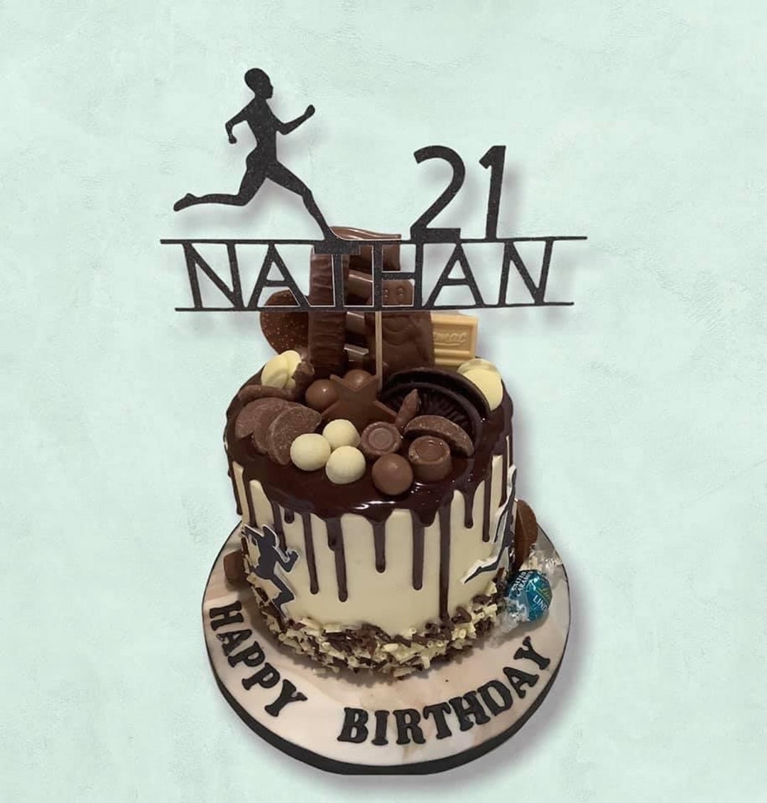 Runner Novelty Birthday Cake Topper Personalised Age Cake Toppers ...