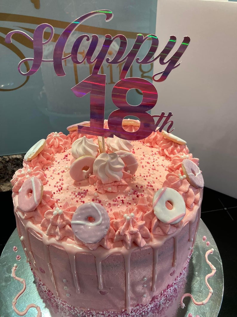 Happy 18th Birthday Cake Topper Personalised. Age Cake - Etsy UK