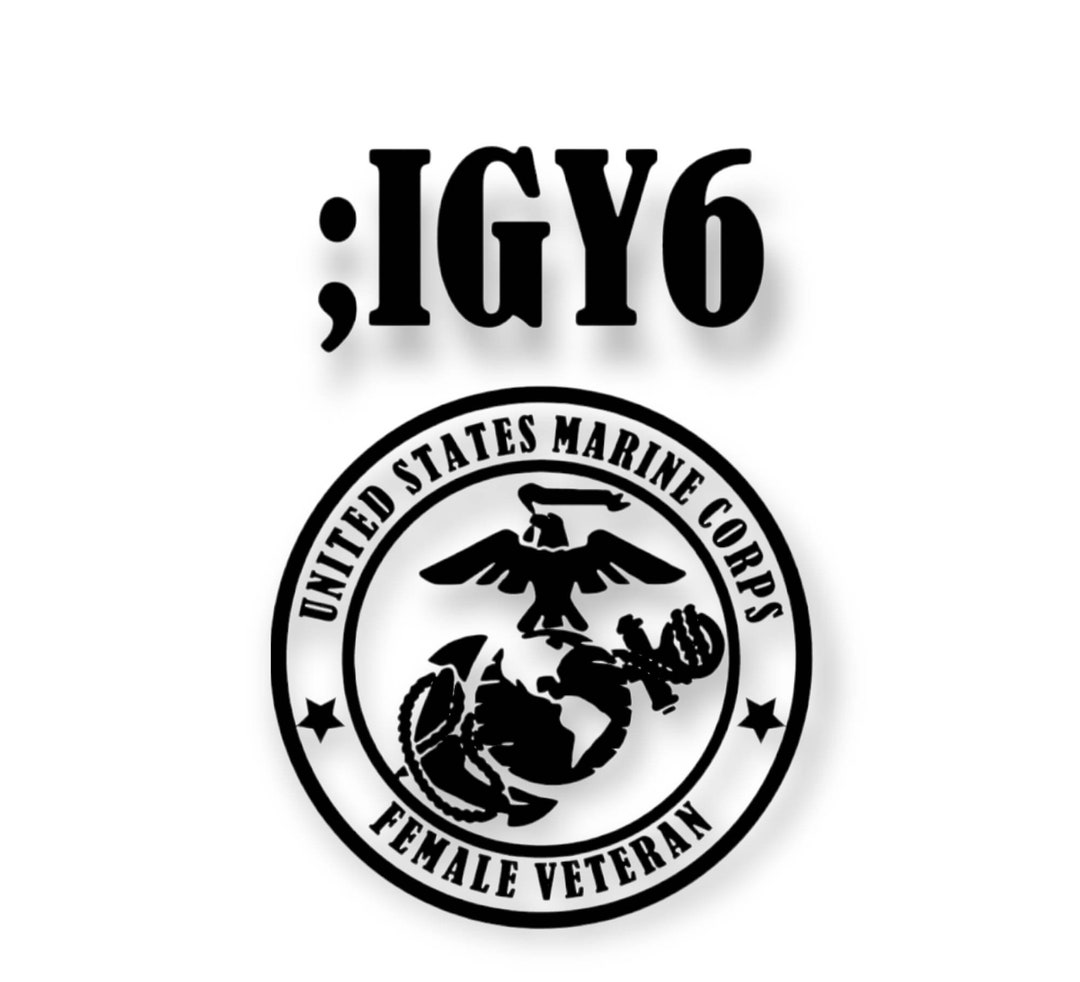 Female Veteran& ;IGY6 Set - USMC Vinyl Decal - Detailed - Semper Fidelis - Officially Licensed ...