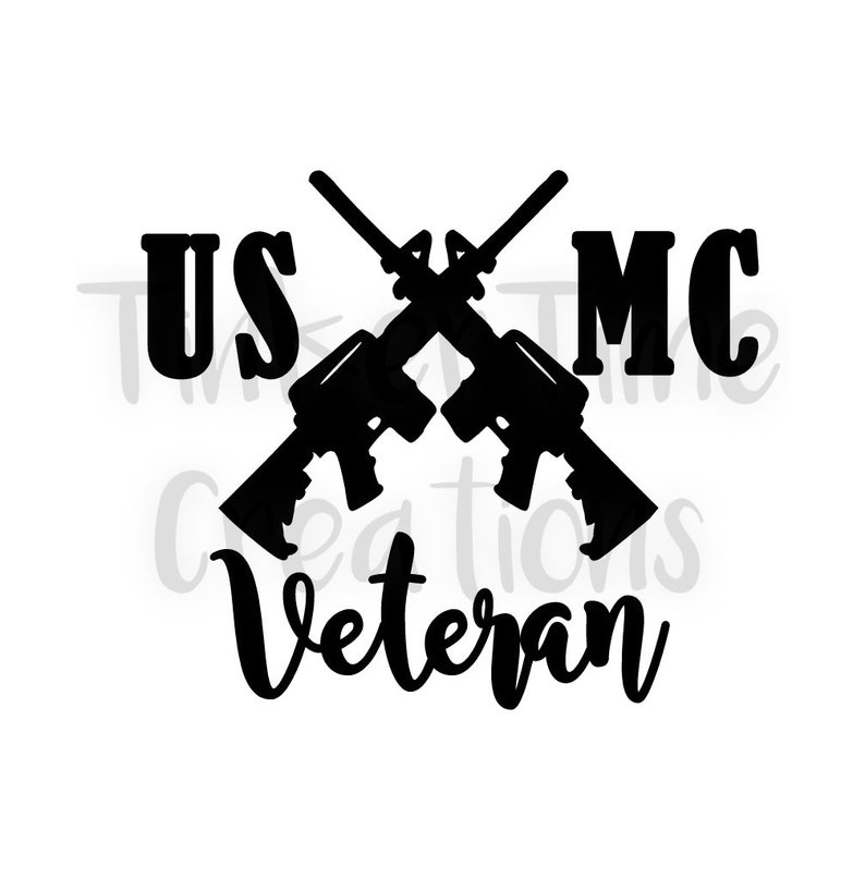 USMC Vinyl Decal - Cross Rifles USMC Veteran- United States Marine ...