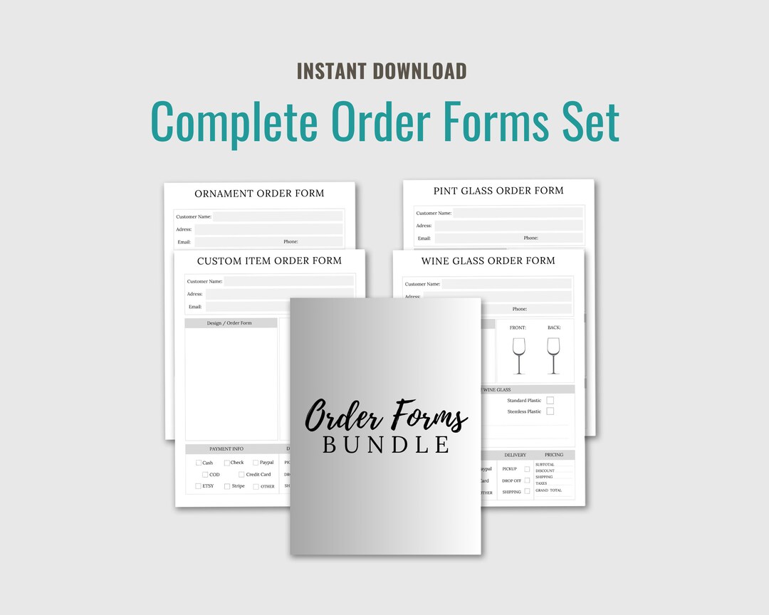 Ultimate Order Forms Bundle - Printable Customer Order Forms, Order ...