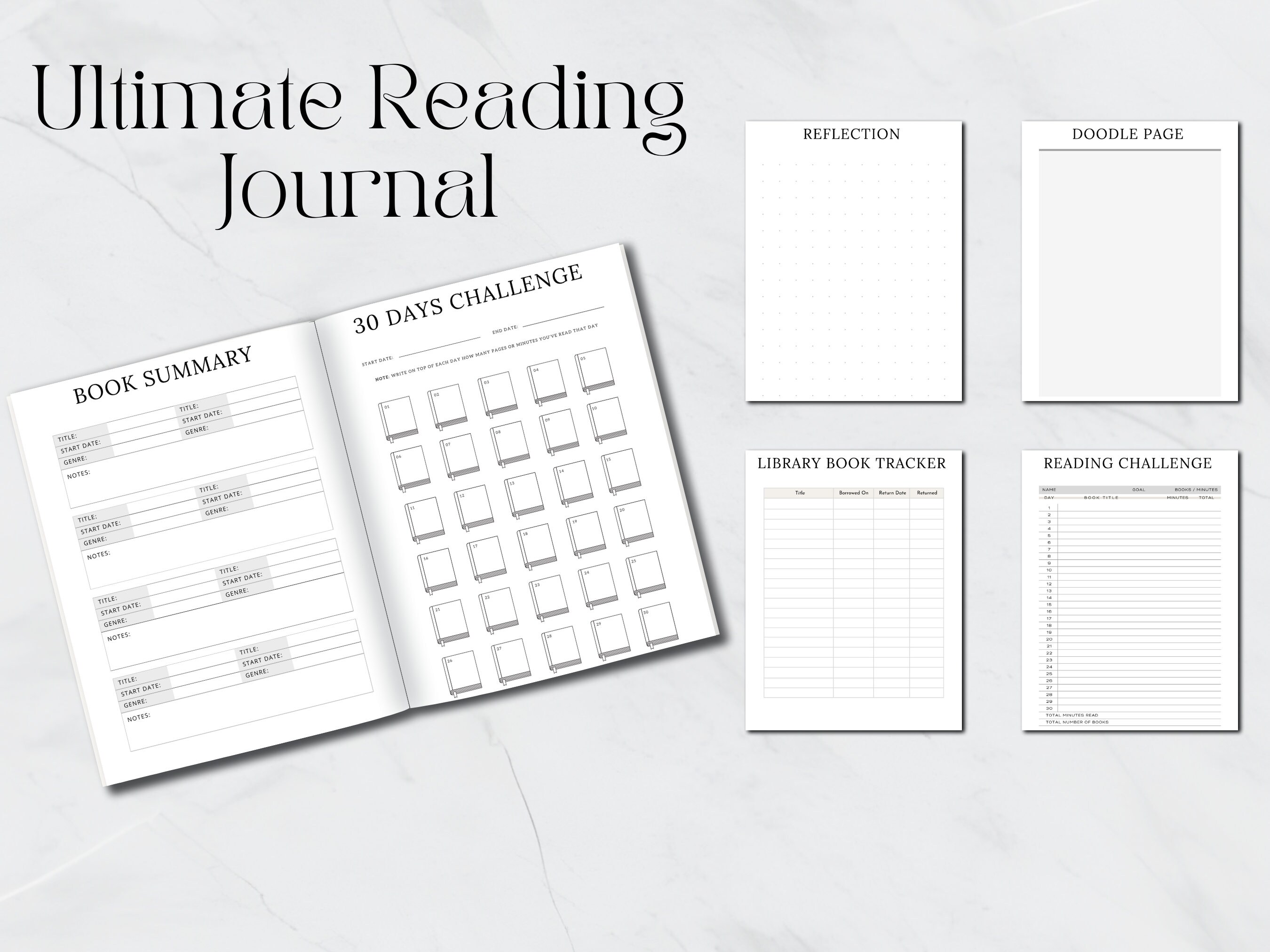 Ultimate Printable Reading Journal - Plan Your Reading Goals and Track ...