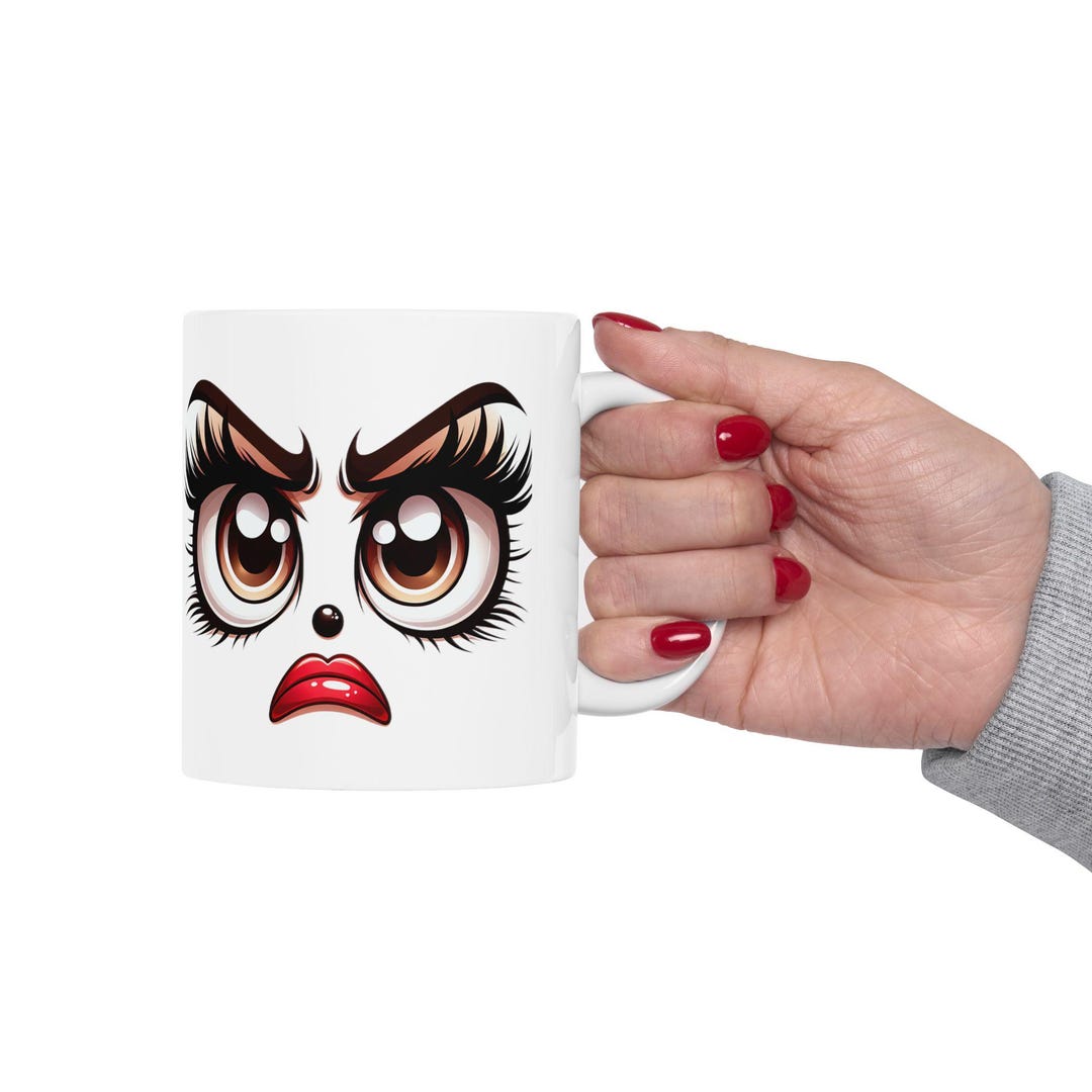 Mug, Angry Emoji Coffee Cup, Sarcastic Tea Mug, Irritated Facial ...